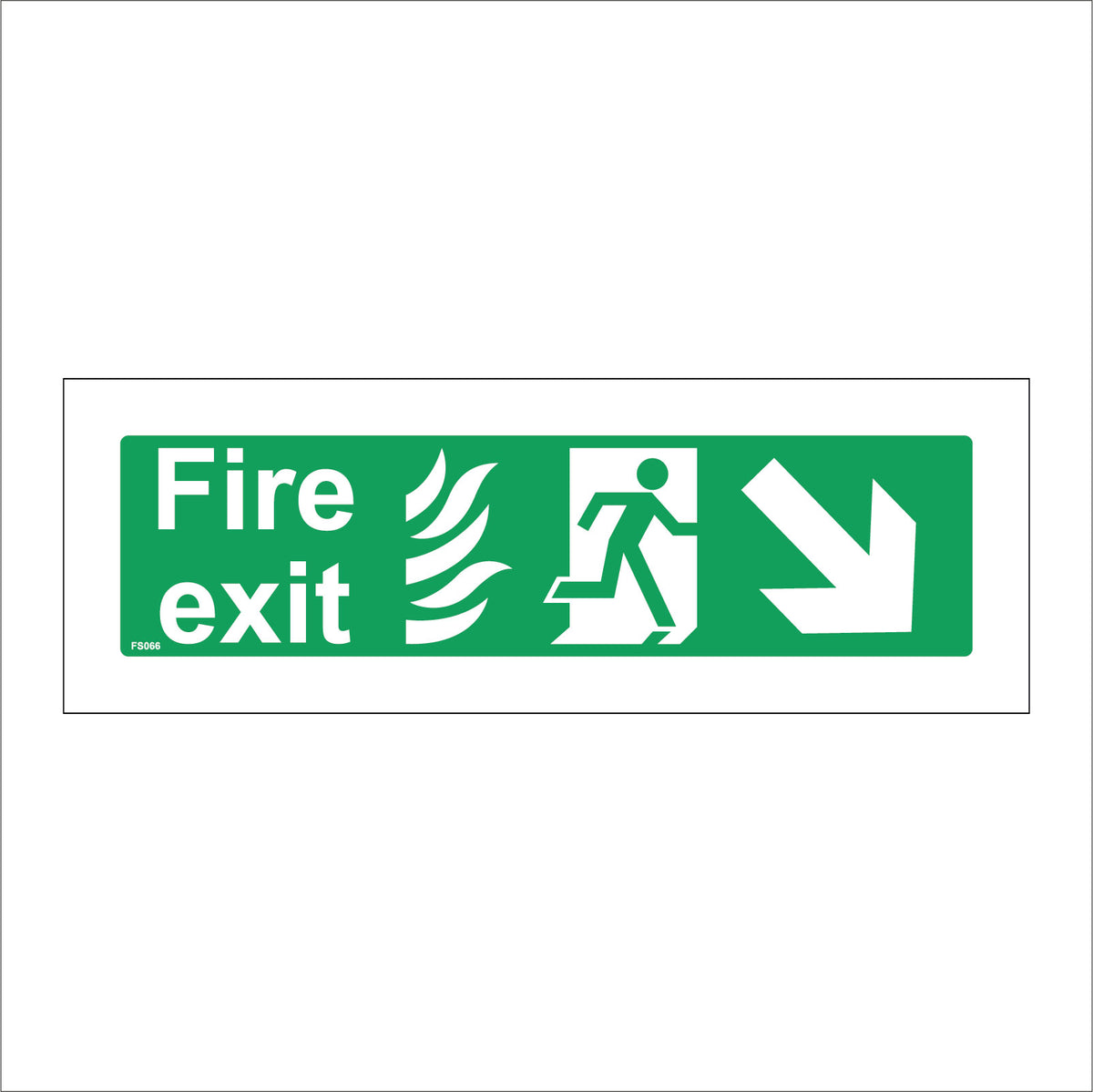Fire Exit Right Sign with Running Man Arrow Door Fire – PWDirect