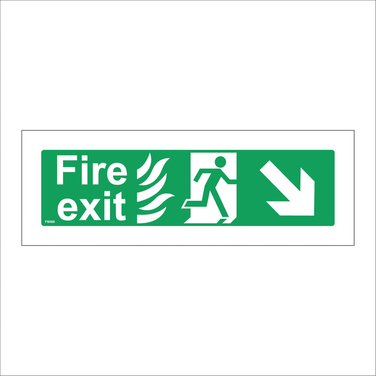 Fire Exit Right Sign with Running Man Arrow Door Fire – PWDirect