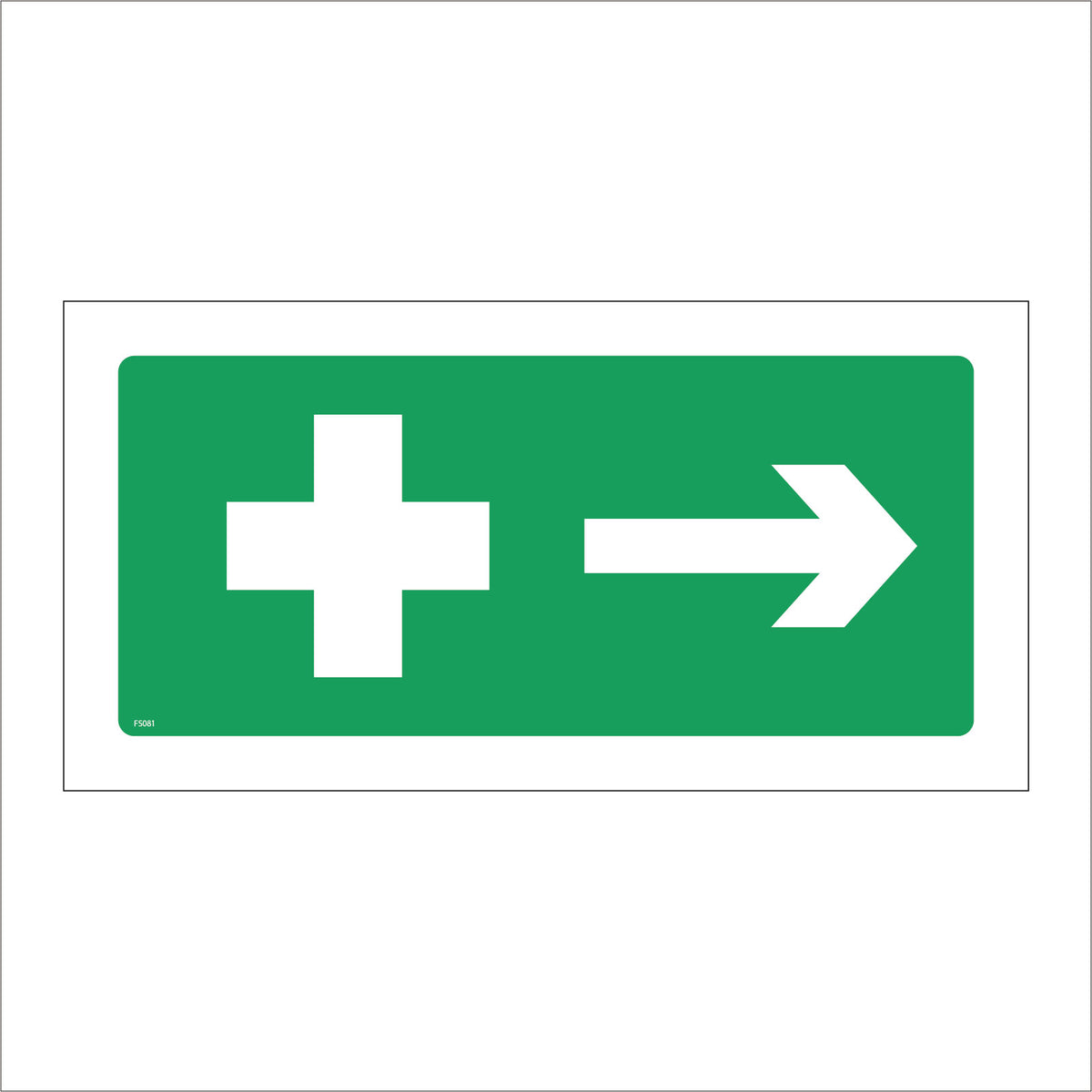First Aid Right Sign with Cross Arrow – PWDirect