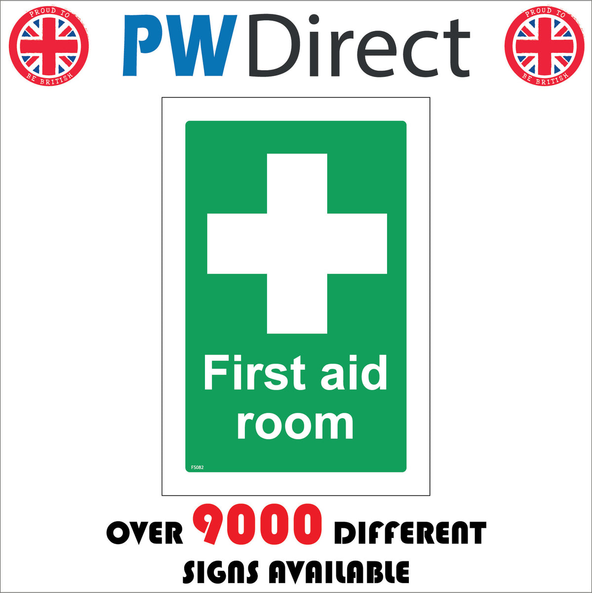 First Aid Room Sign with Cross – PWDirect
