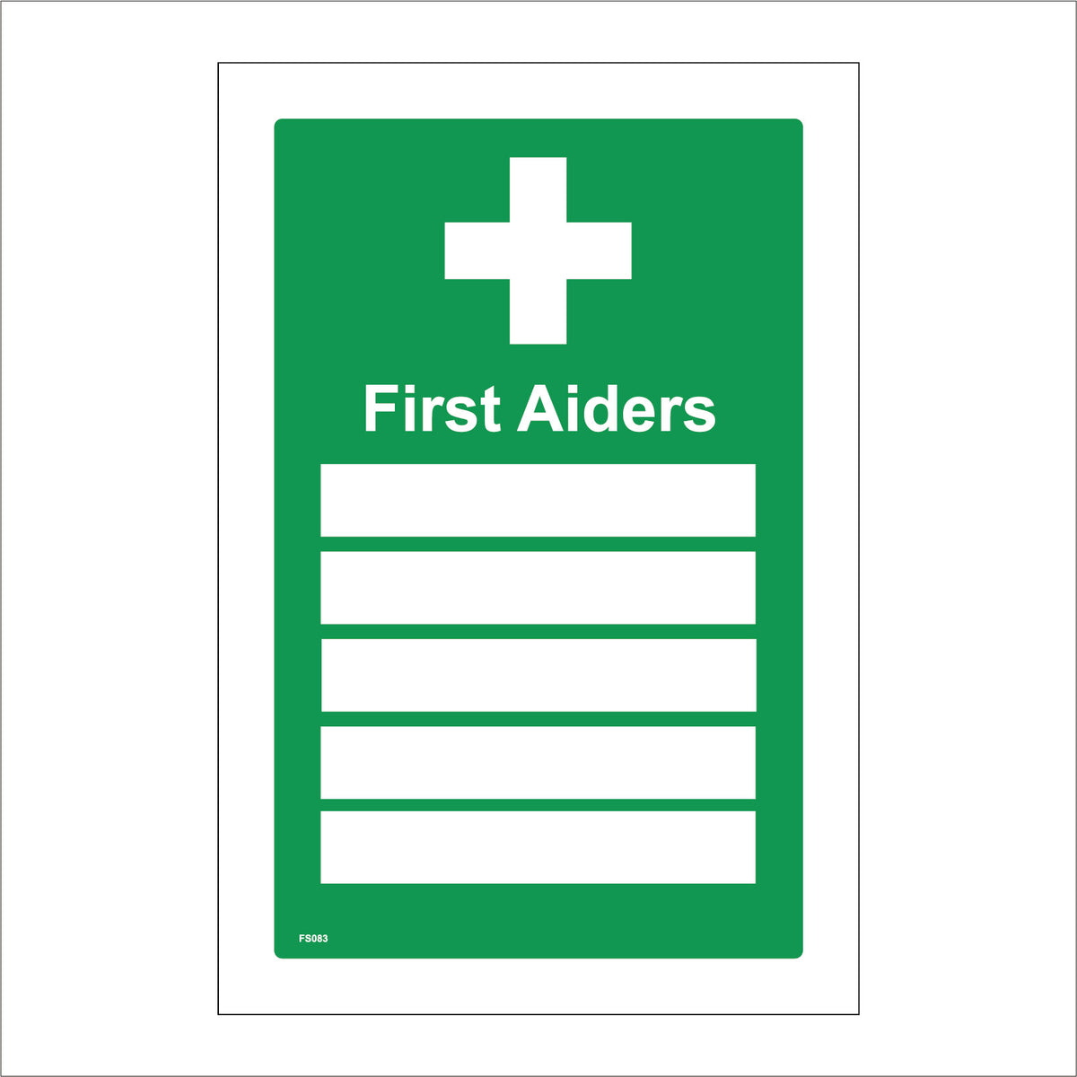 First Aiders Sign with Cross – PWDirect