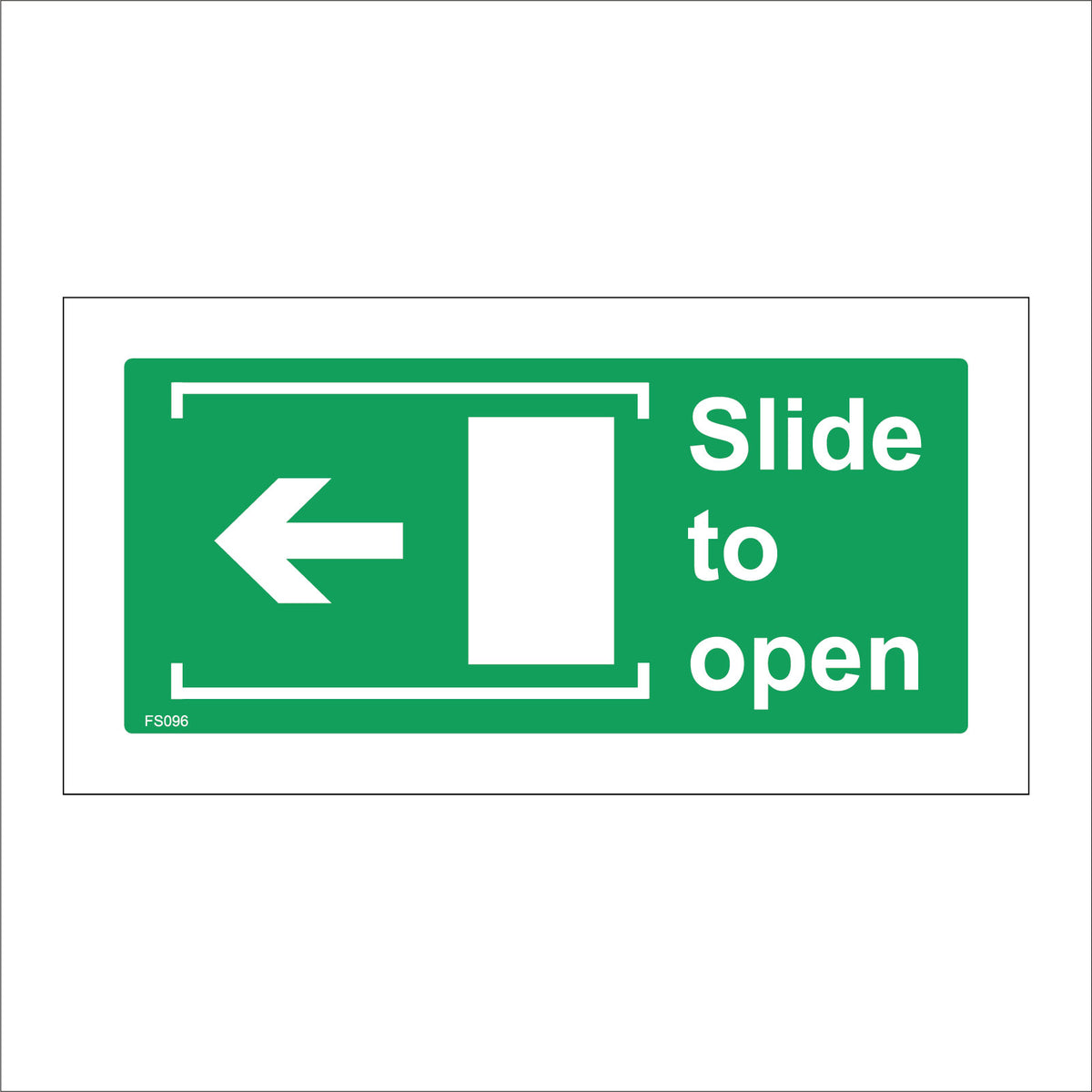 Slide Left To Open Sign with Door Arrow – PWDirect