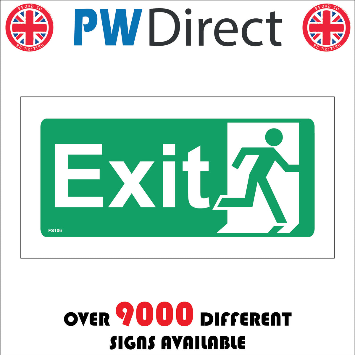 Exit Right Sign with Running Man Door – PWDirect