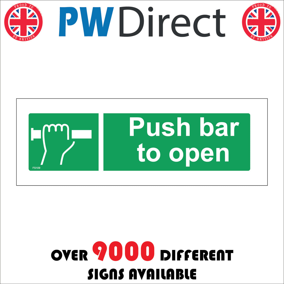 Push Bar To Open Sign with Hand Handle – PWDirect