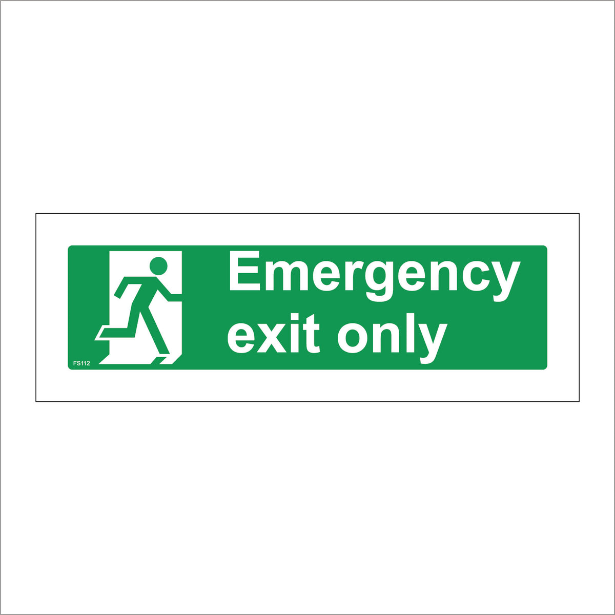 Emergency Exit Only Sign with Running Man Door – PWDirect