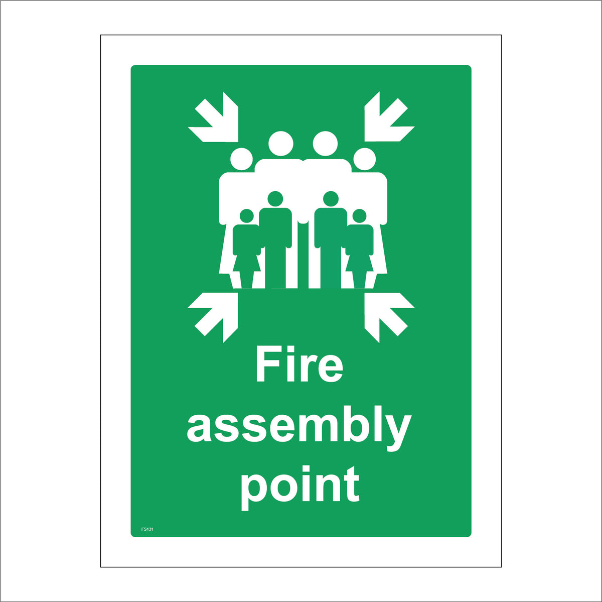 Fire Assembly Point Sign with Arrow People – PWDirect