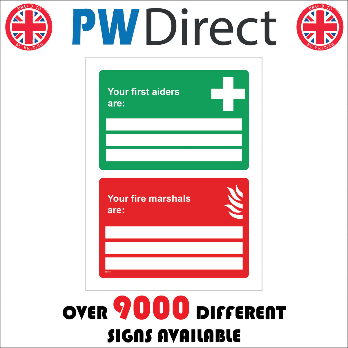 Your First Aiders Are Your Fire Marshals Are Sign with First Aid Cross ...