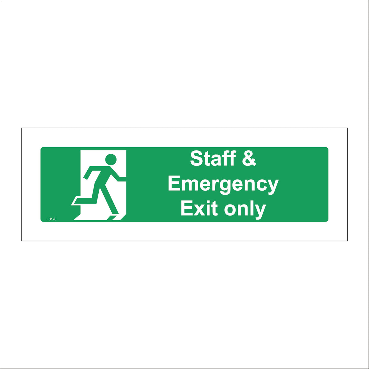 Staff & Emergency Exit Only Sign with Door Man – PWDirect