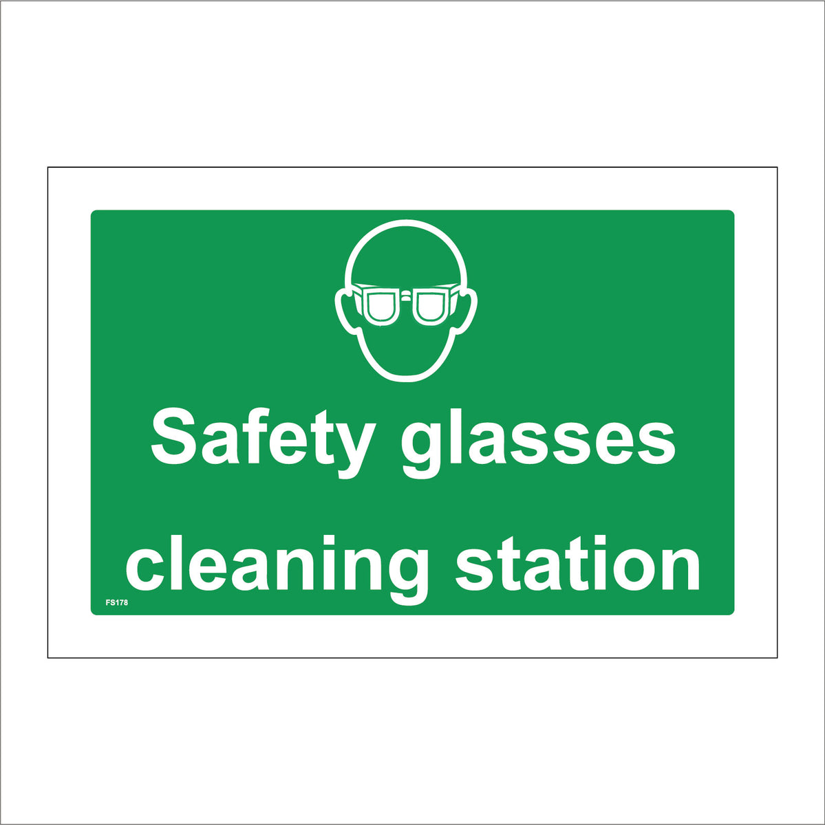Safety Glasses Cleaning Station Sign with Face Glasses – PWDirect
