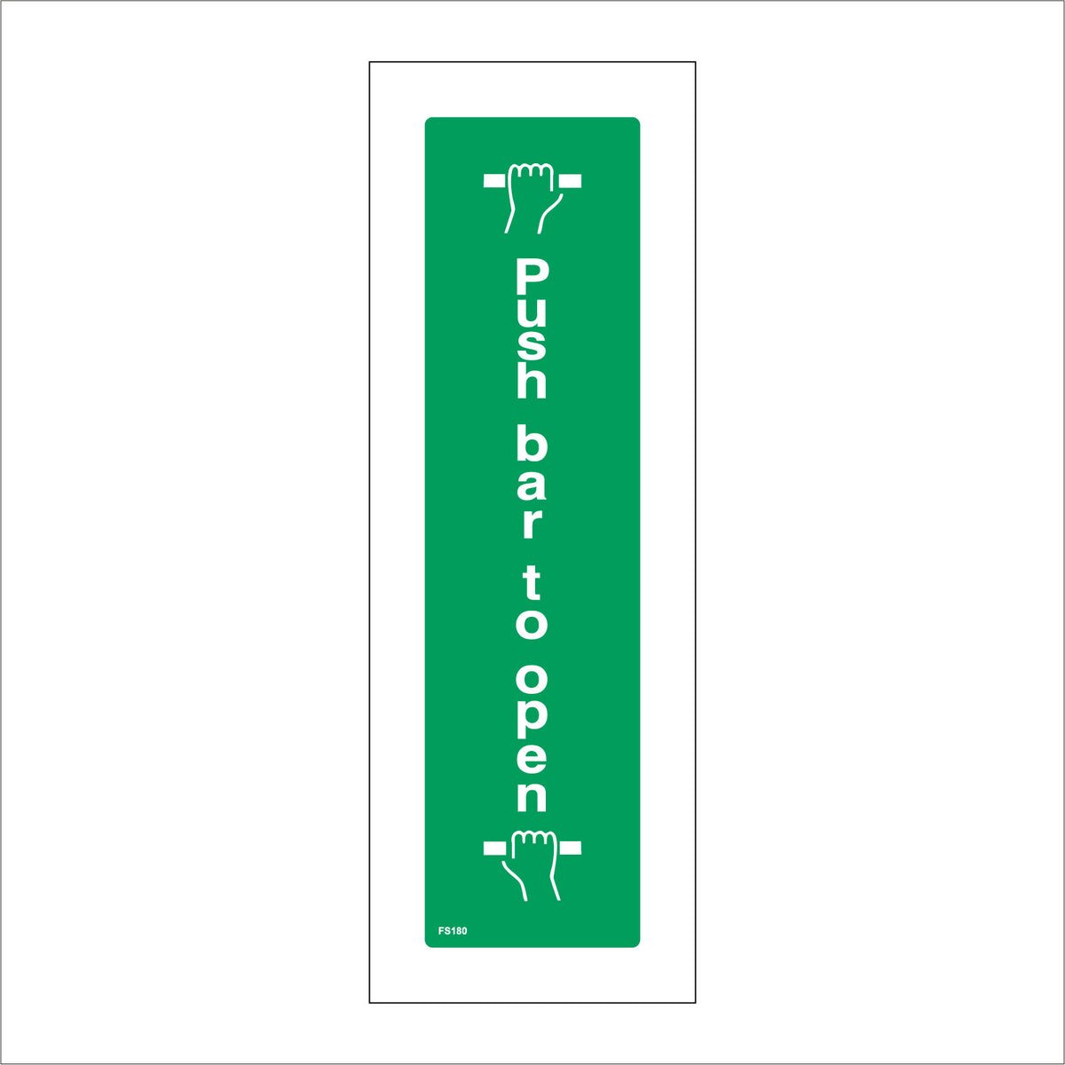 Push Bar To Open Sign with Hand Top Bottom – PWDirect