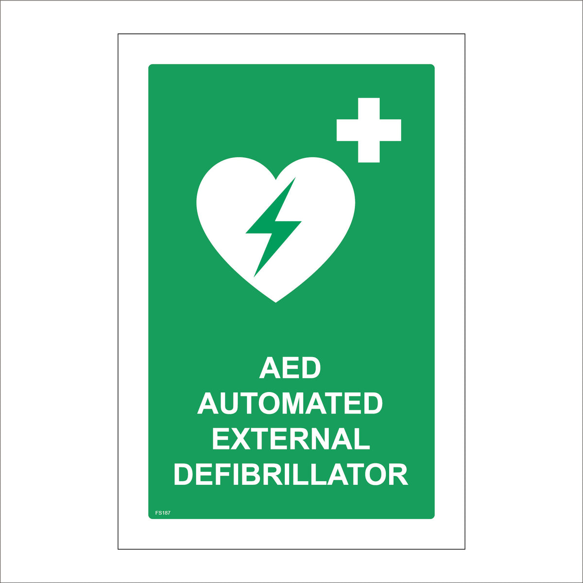 Aed Automated External Defibrillator Sign with Plus Sign Heart ...