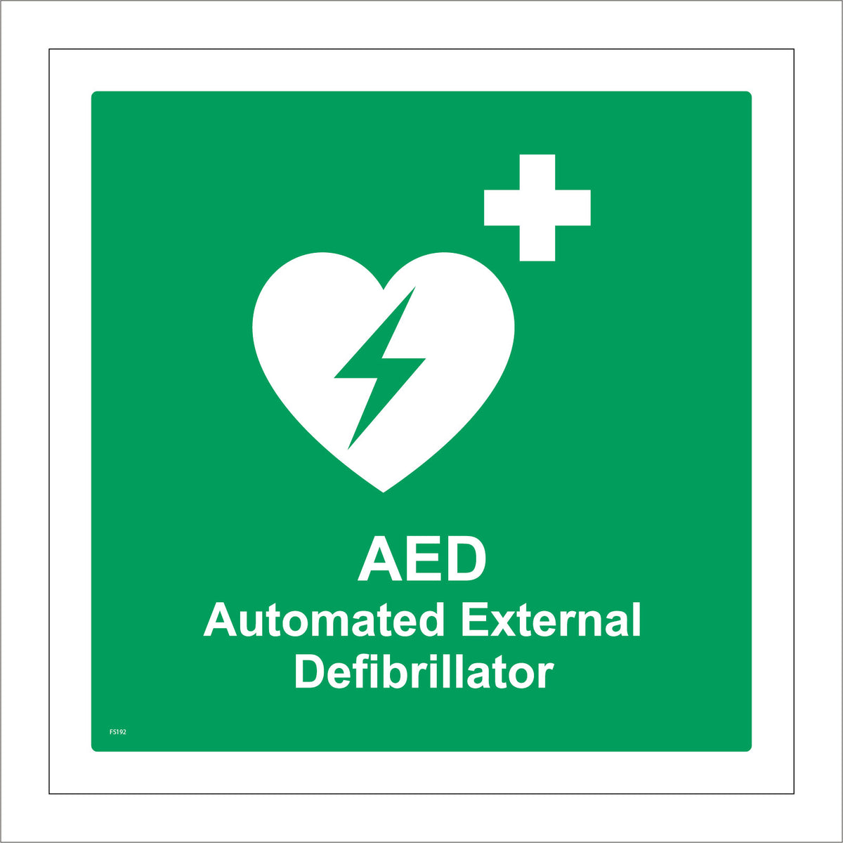 Aed Automated External Defibrillator Sign with Plus Sign Heart ...