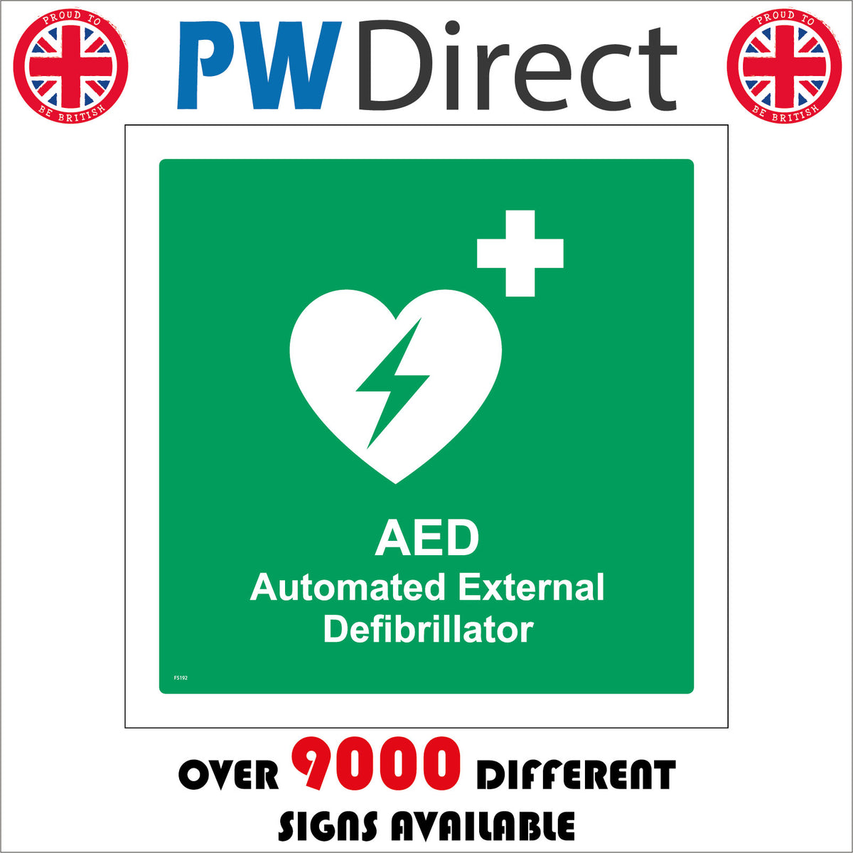Aed Automated External Defibrillator Sign with Plus Sign Heart ...