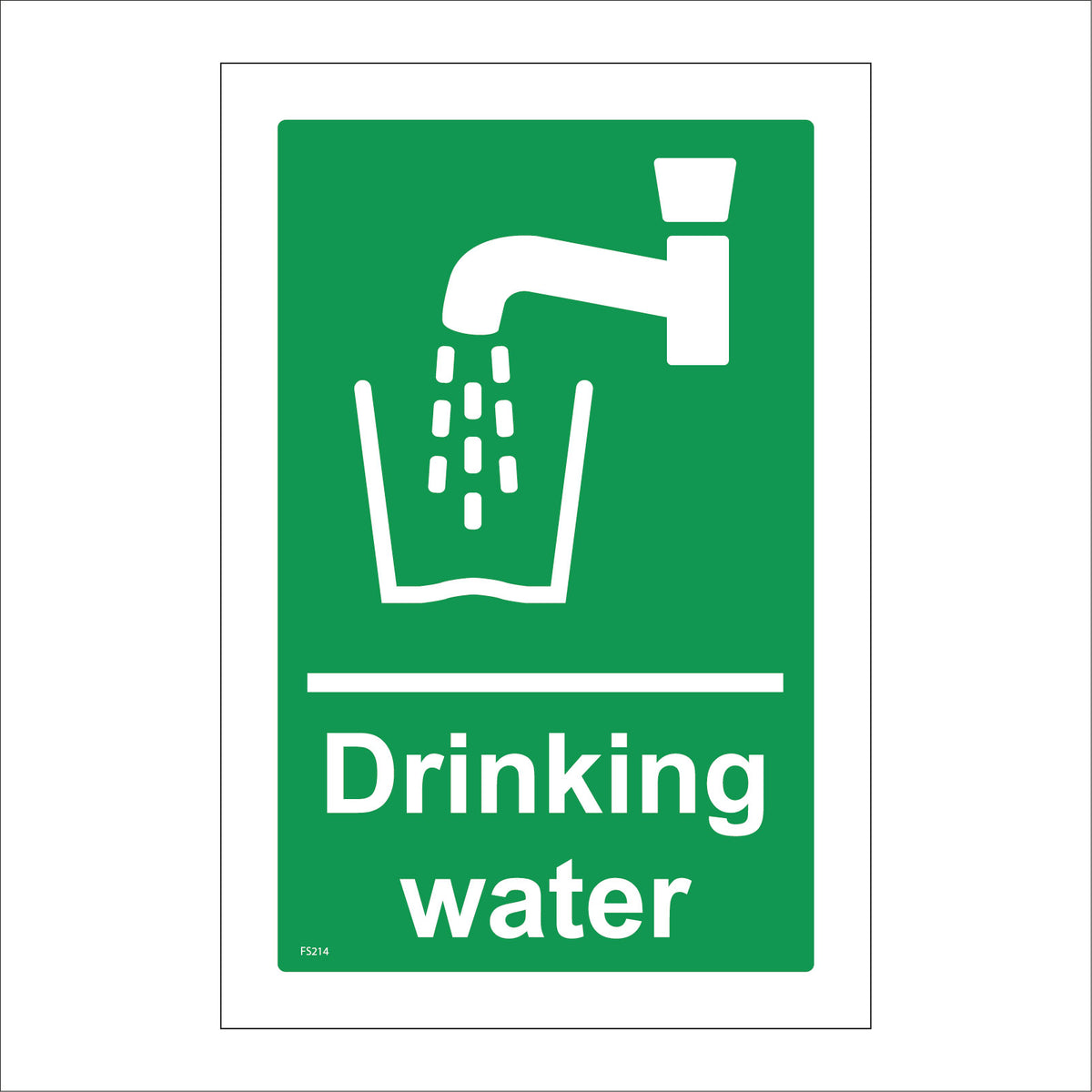 Drinking Water Sign with Tap Glass Water – PWDirect