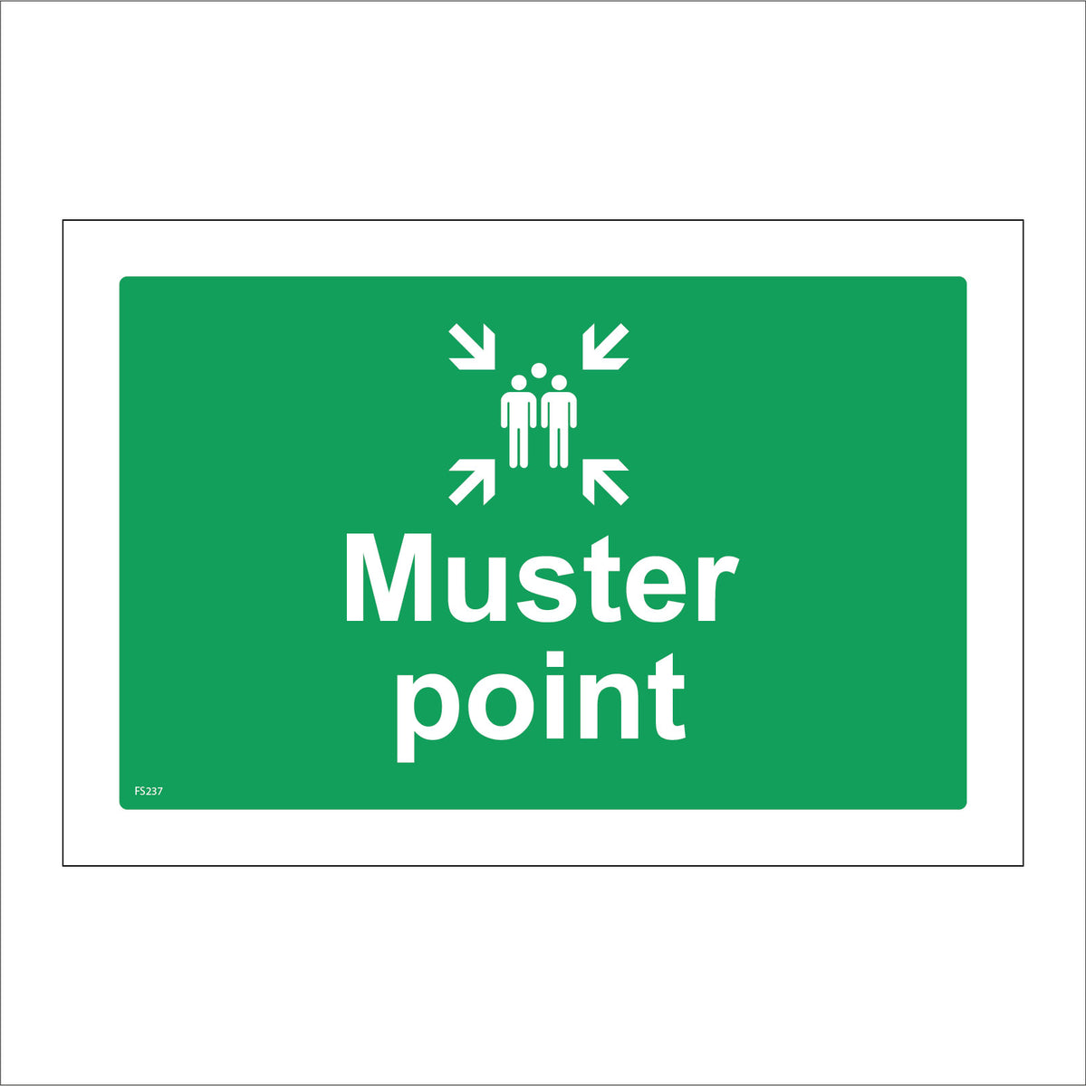 Muster point Sign with People Arrows – PWDirect