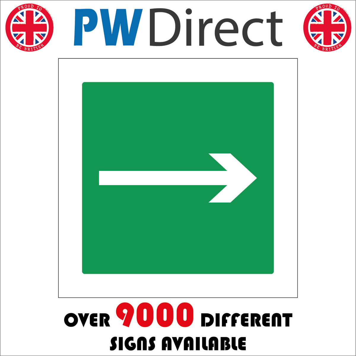 Right Arrow White On Green Direction Route Way Sign with Right Arrow ...