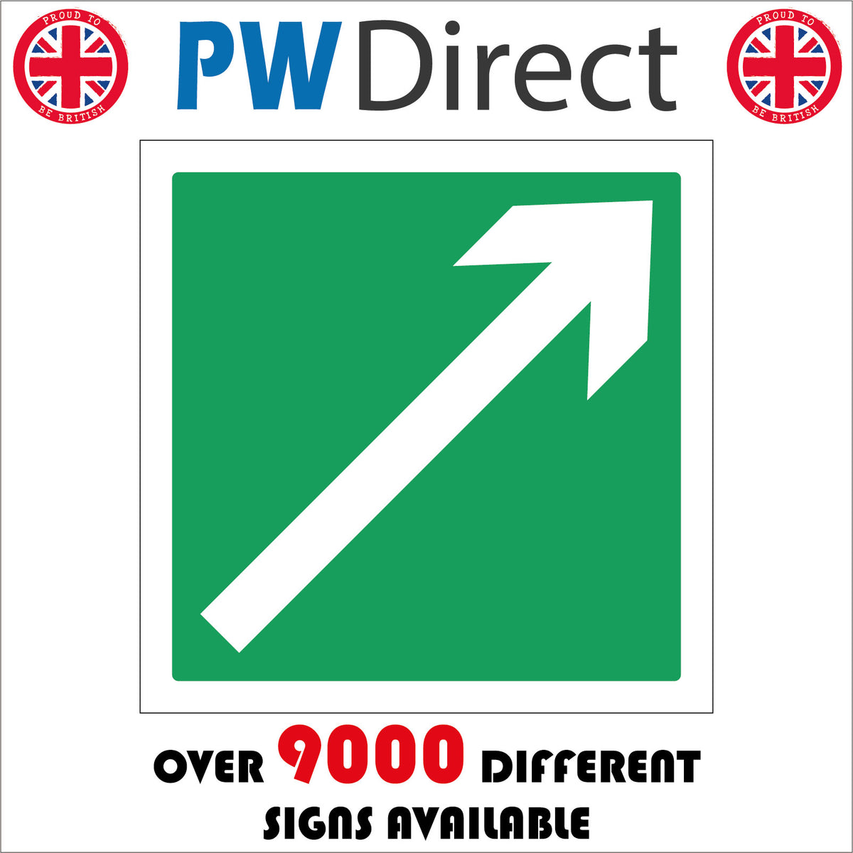 Arrow Diagonal Right Up Direction Route Way Sign with Arrow Diagonal Up ...
