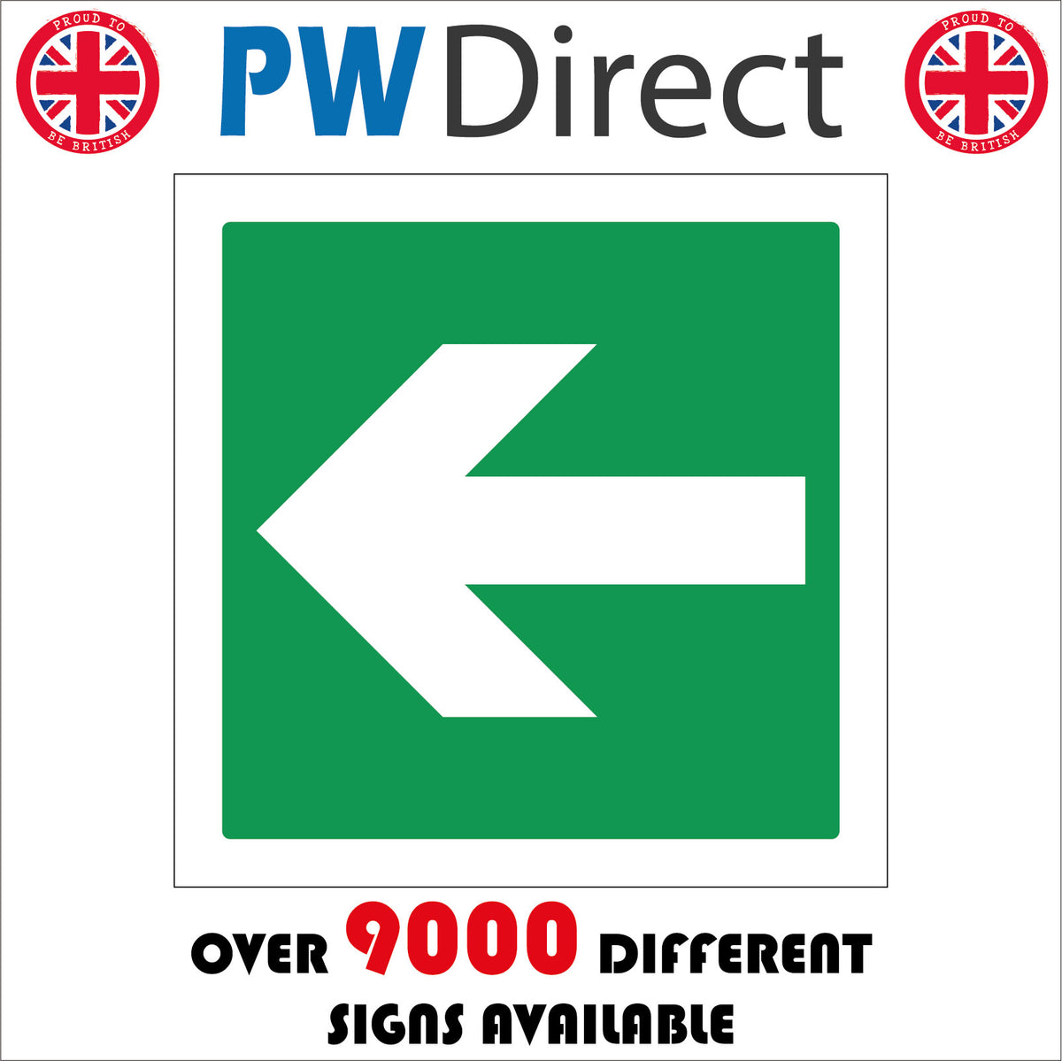 Arrow Left Direction Route Way Out Exit Sign with Left Arrow – PWDirect