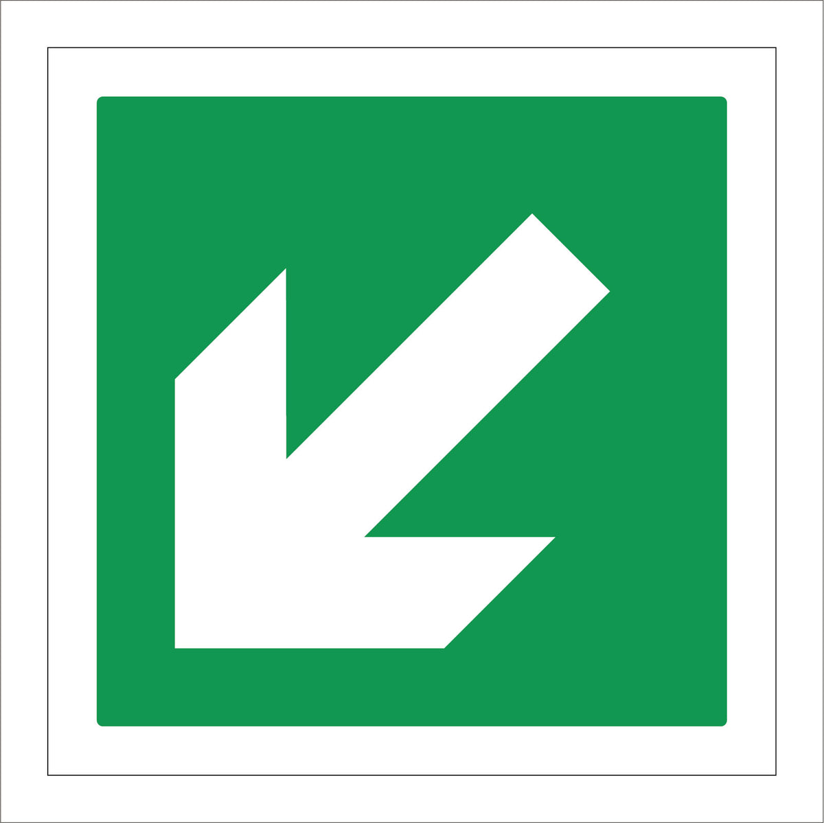 Arrow Diagonal Down Left Direction Route Way Exit Sign with Arrow ...