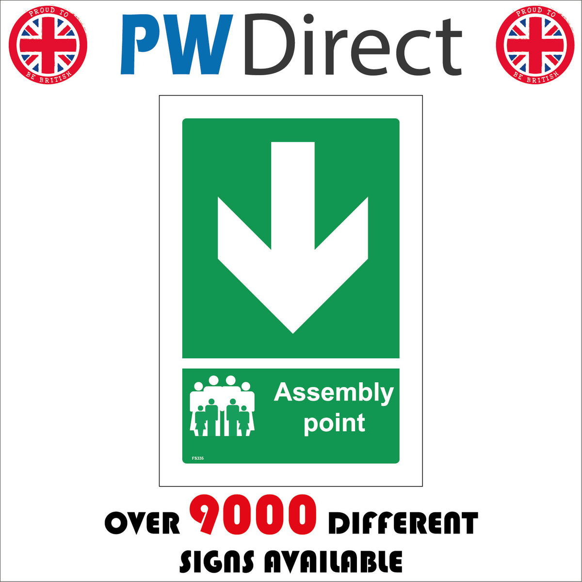 Fire Assembly Muster Point Family Down Arrow – PWDirect