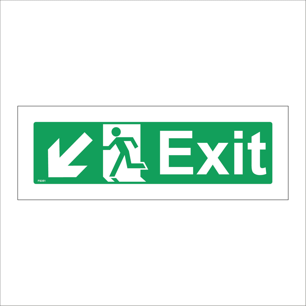 Fire Exit Lefty Down South Diagonal Arrow Running Man – PWDirect