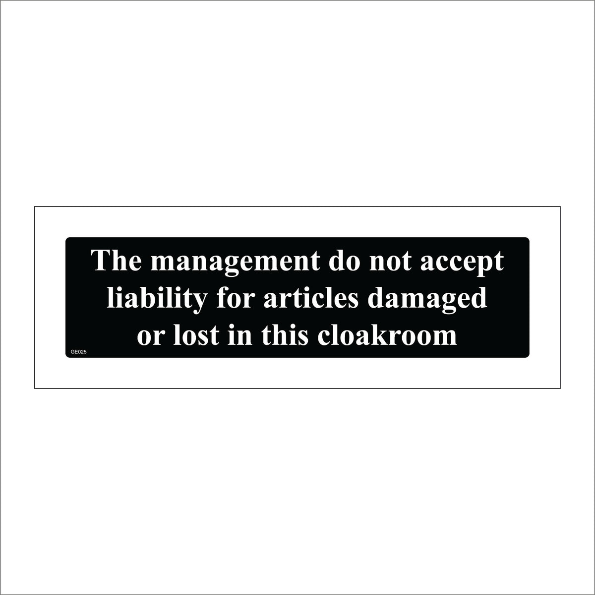 The Management Do Not Accept Liability For Articles Damaged Or Lost In ...