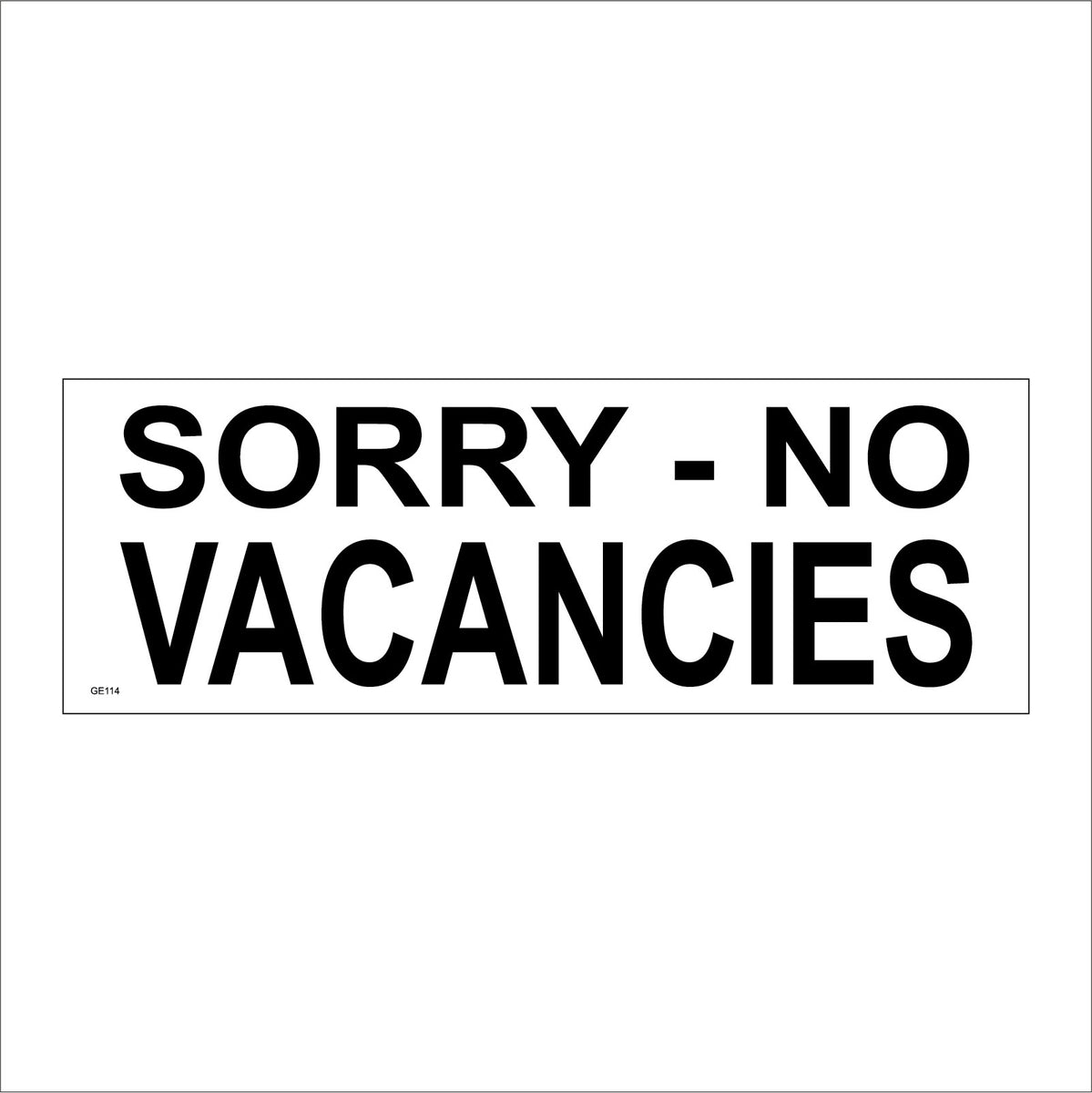 Sorry - No Vacancies Sign – PWDirect