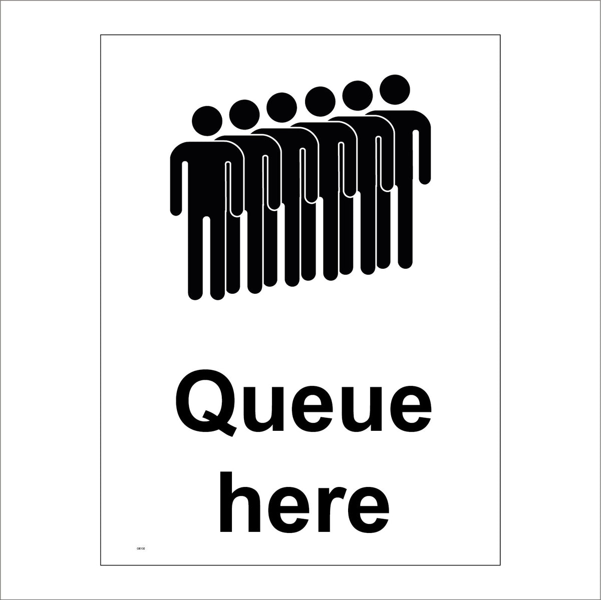 Queue Here Sign with People – PWDirect