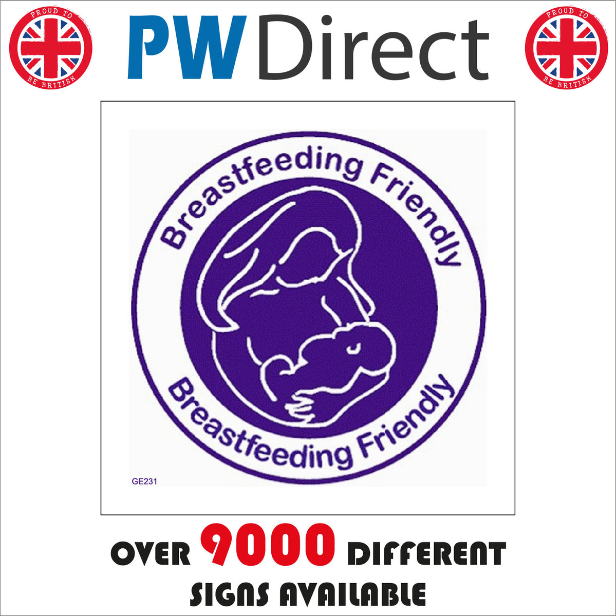 Breastfeeding Friendly Sign with Woman Baby – PWDirect