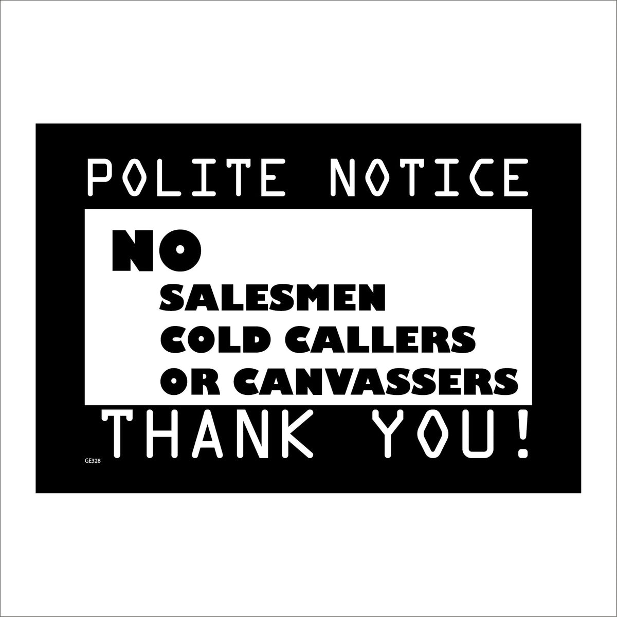 Polite Notice No Cold Callers Sign – PWDirect