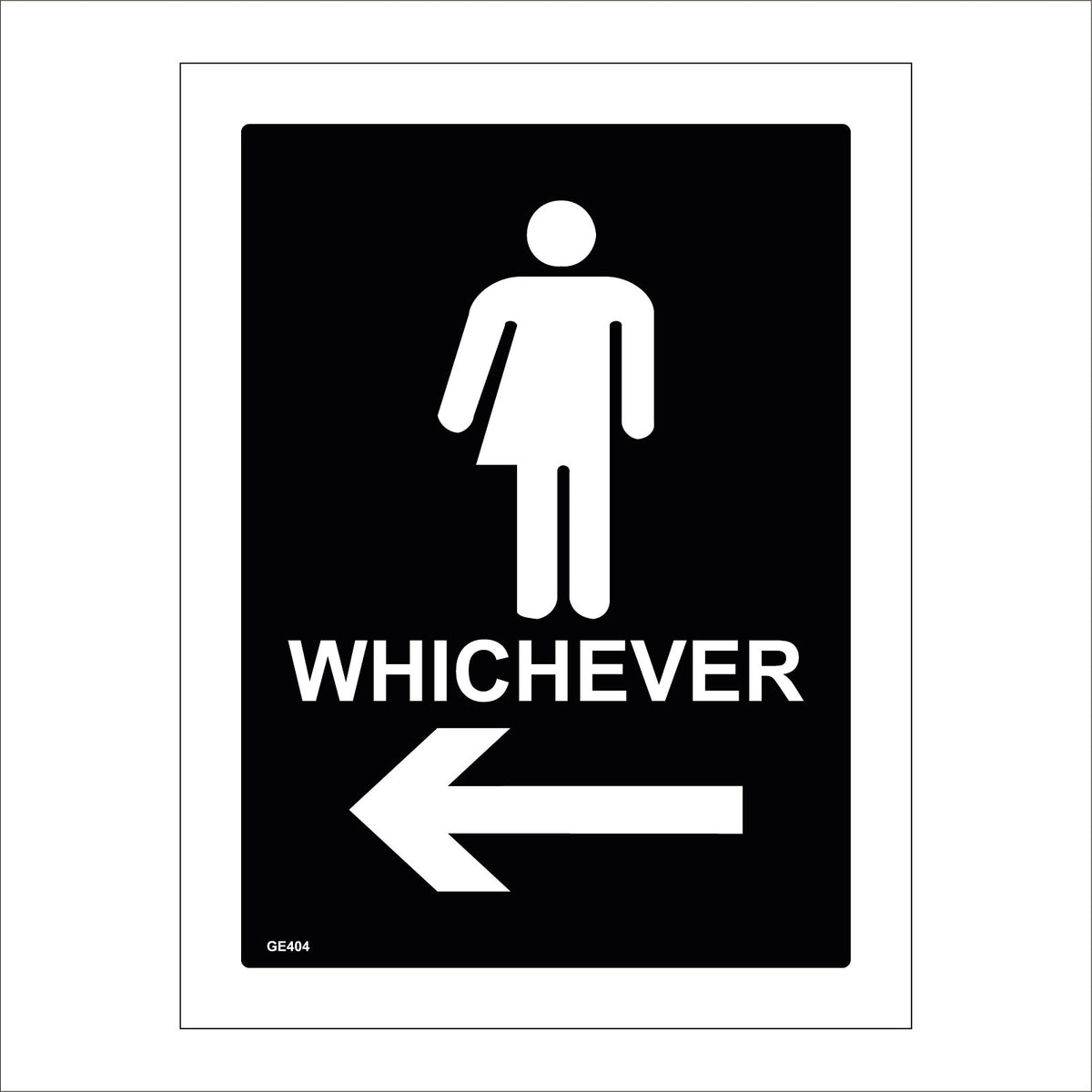 Whichever Toilet Left Arrow Sign with Arrow Man Woman – PWDirect