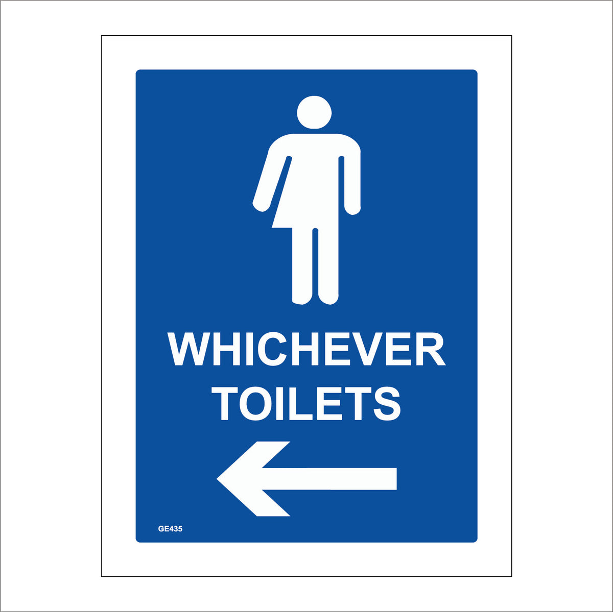 Whichever Toilets Left Arrow Sign with Arrow Man Woman – PWDirect