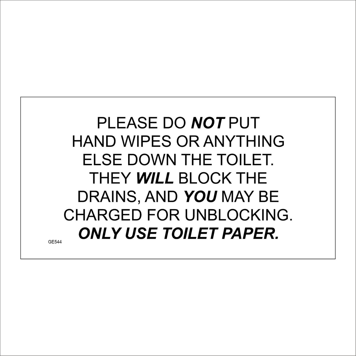 Please Do Not Put Hand Wipes Or Anything Else Down The Toilet. They ...