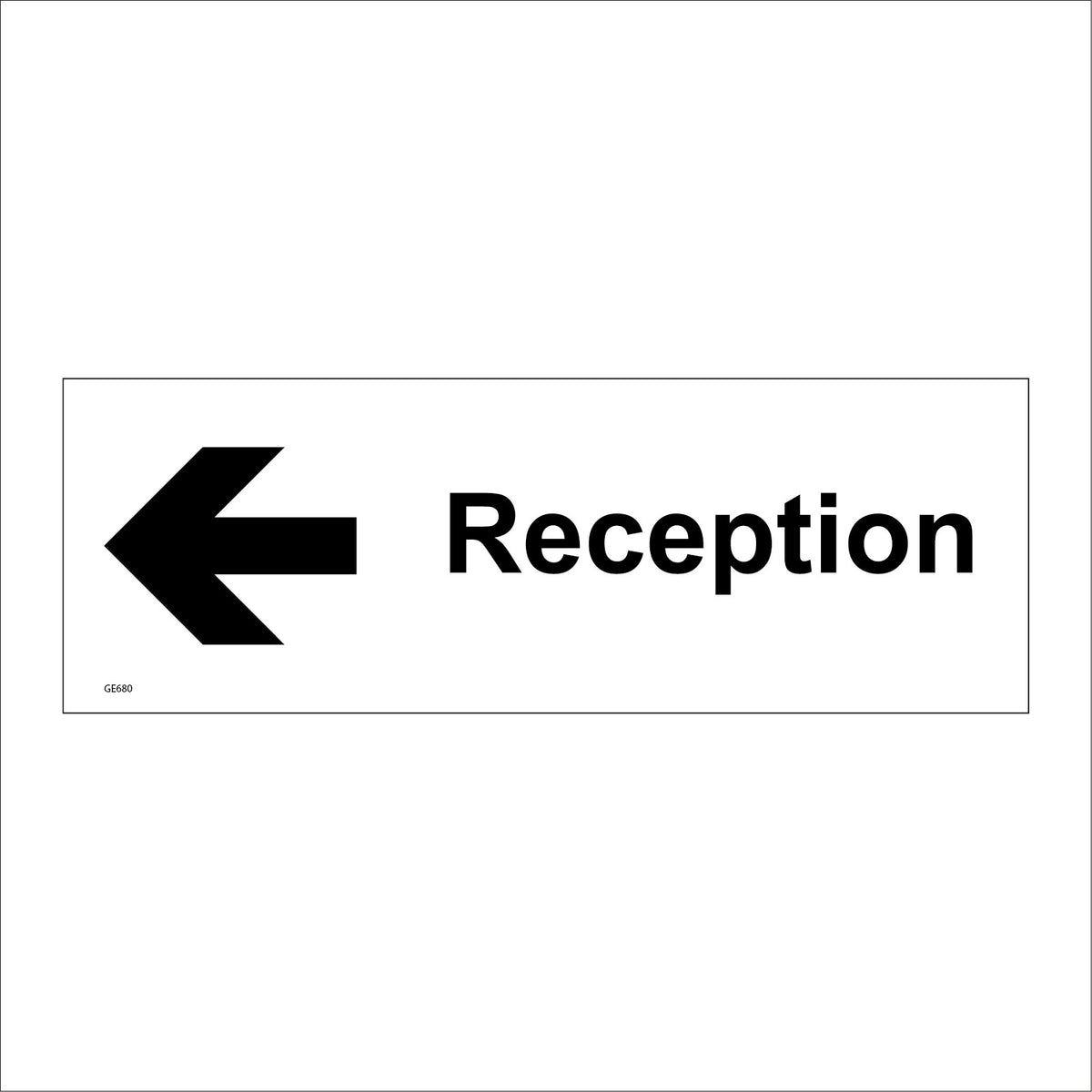 Reception Sign with Black Arrow Pointing Left – PWDirect