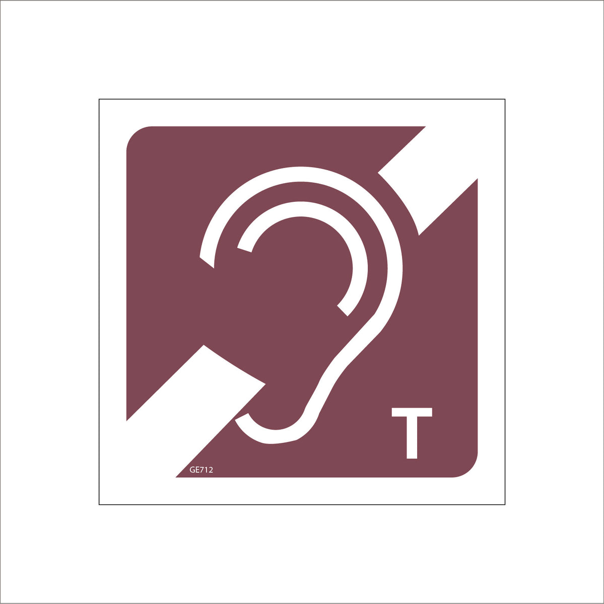 Hearing Loop Sign with Ear Loop Letter T – PWDirect