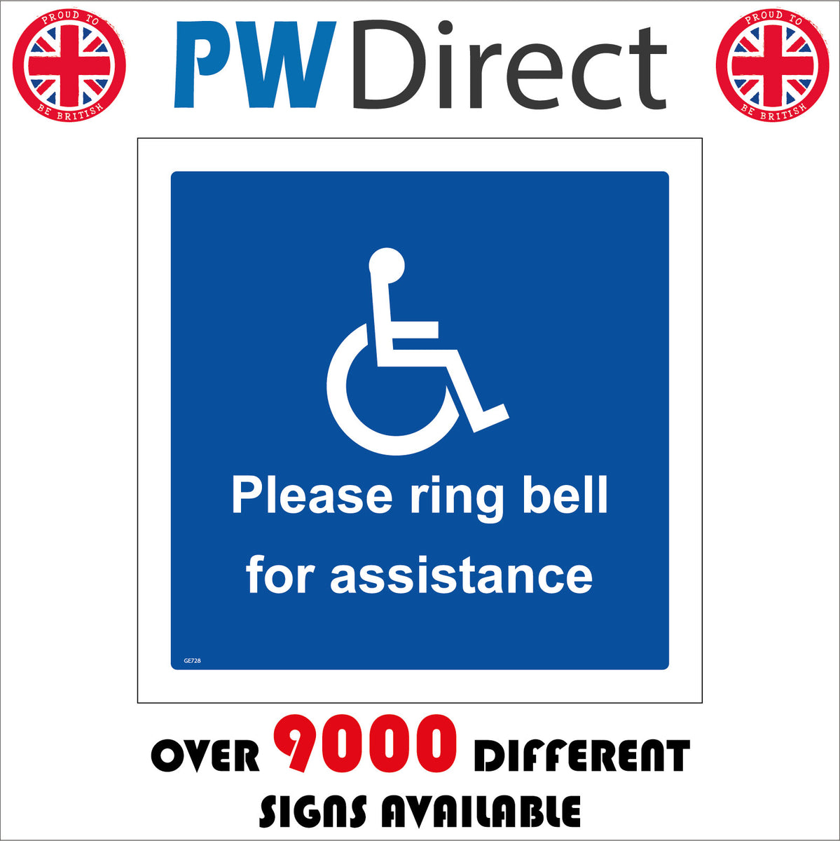 Please Ring Bell For Assistance Sign with Disabled Logo – PWDirect