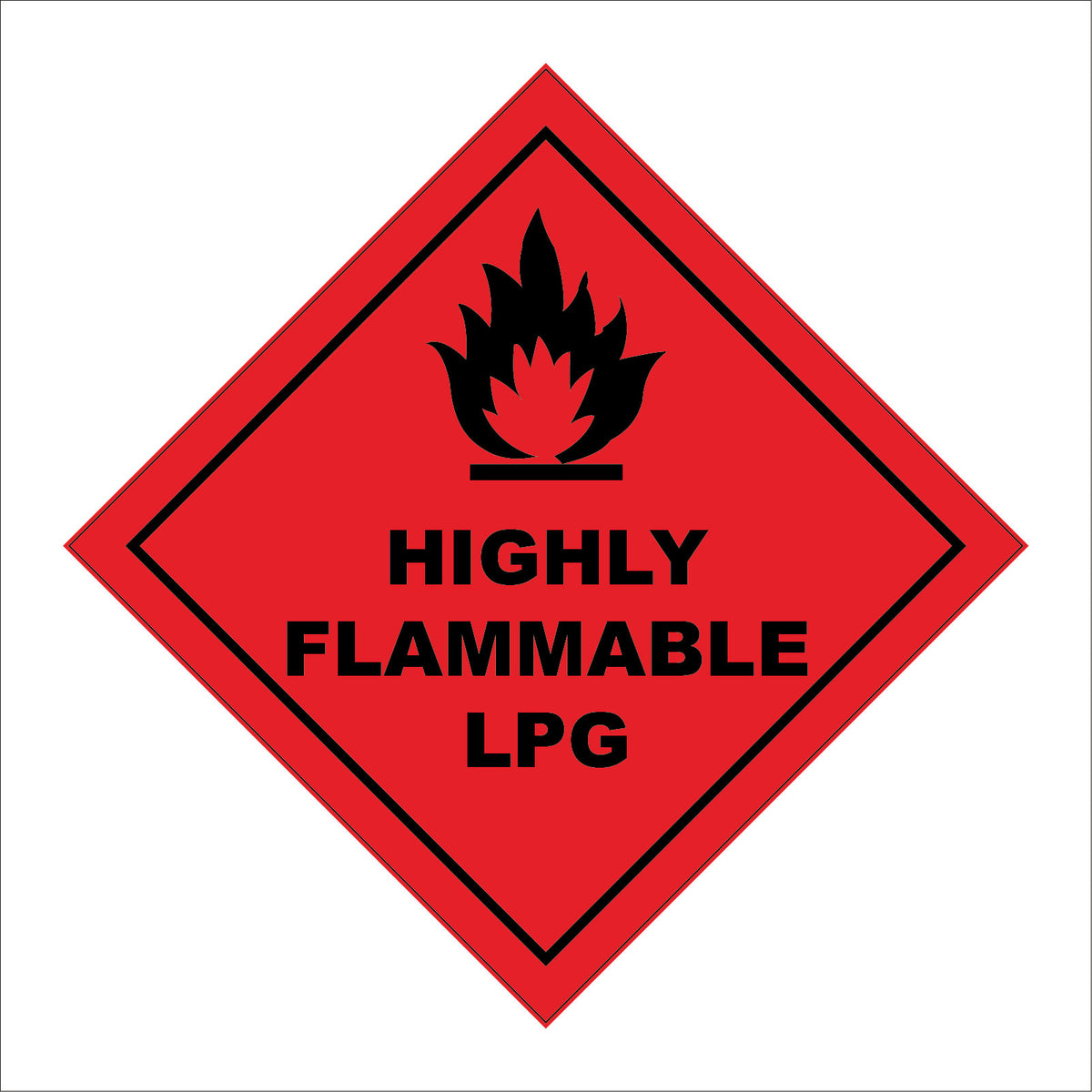 Highly Flammable Lpg Sign with Fire – PWDirect