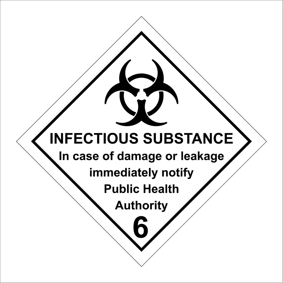 Infectious Substance In Case Of Damage Or Leakage Immediately Notify ...