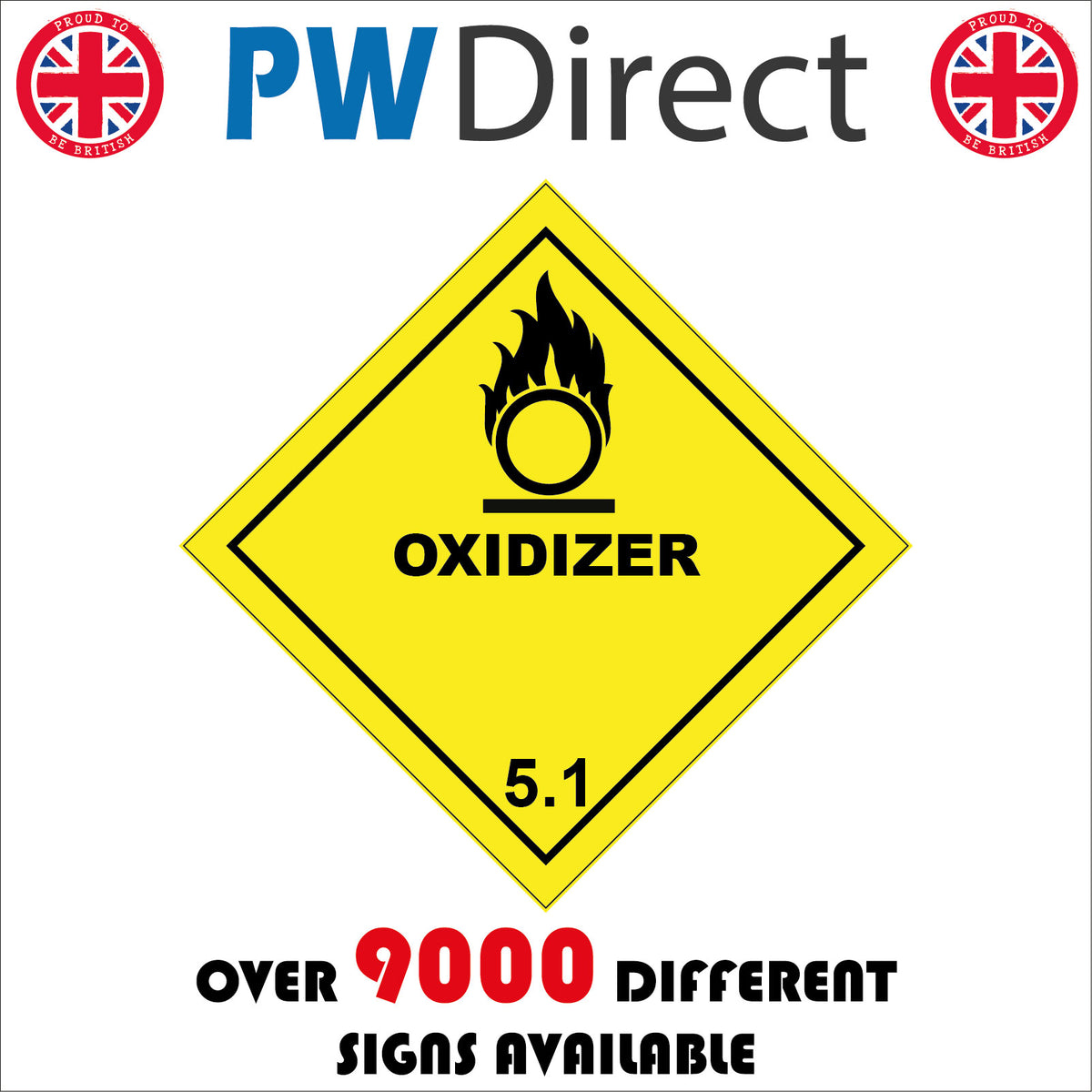 Oxidizer Sign with Fire Circle – PWDirect