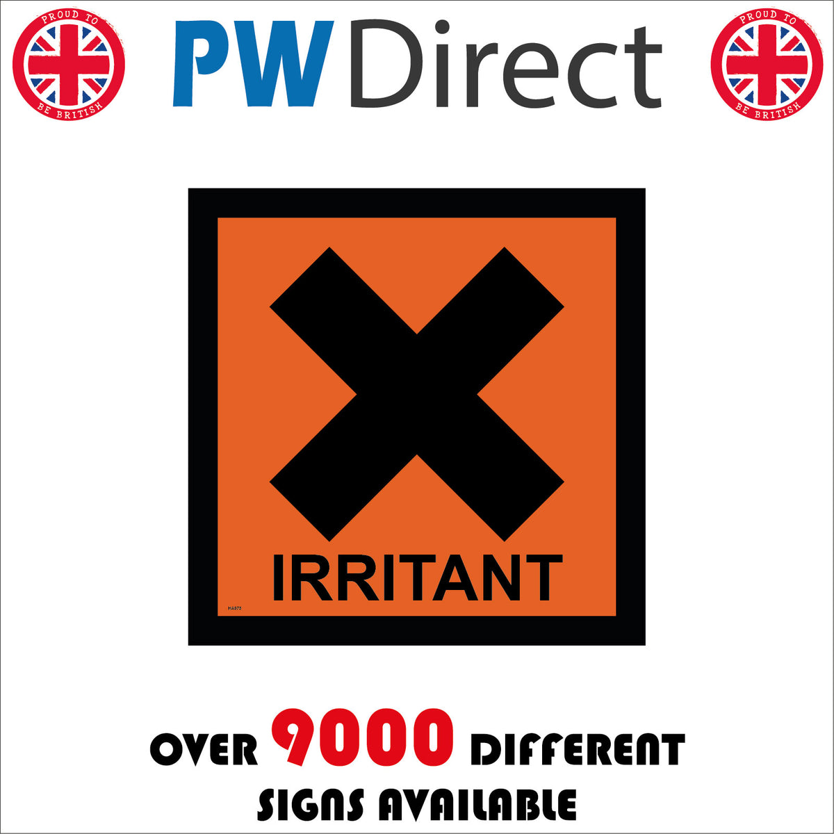 Irritant Hazard Sign Sign with Cross – PWDirect