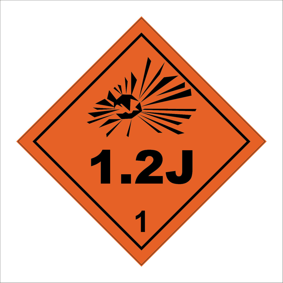 Explosive Class 1 One 1.2 J 1 Placard Orange Diamond – PWDirect