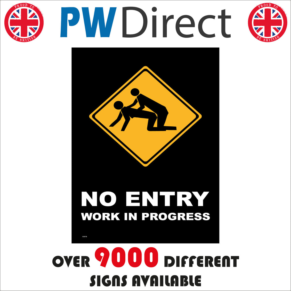 No Entry Work In Progress Sign with People – PWDirect