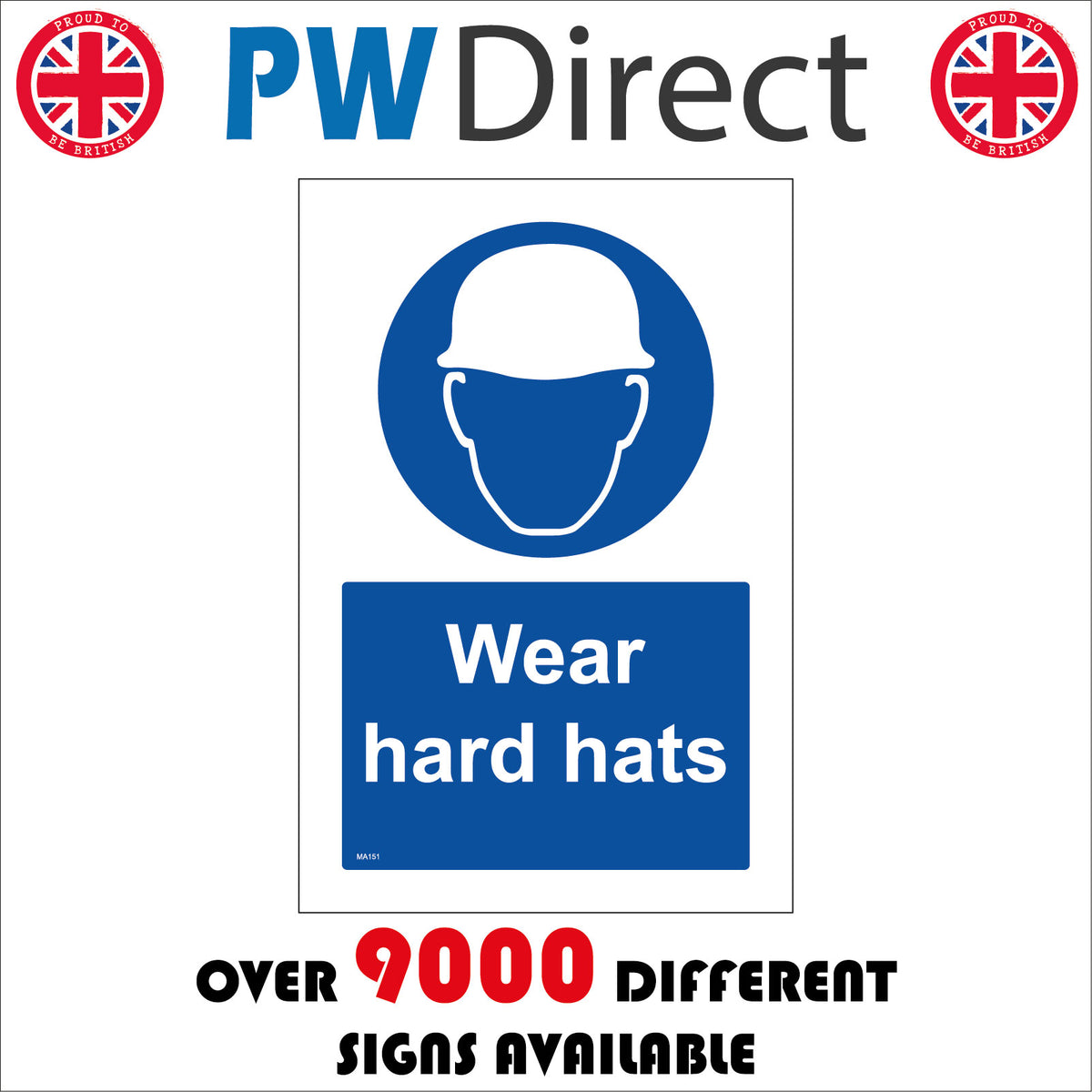 Wear Hard Hats Sign with Face Hard Hat – PWDirect