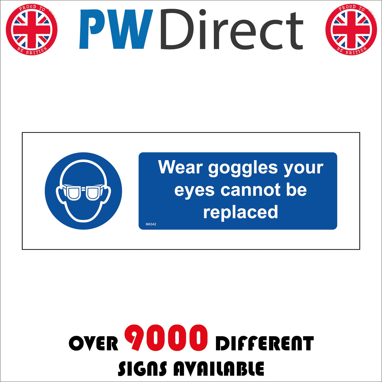 Wear Goggles Your Eyes Cannot Be Replaced Sign with Face Goggles – PWDirect