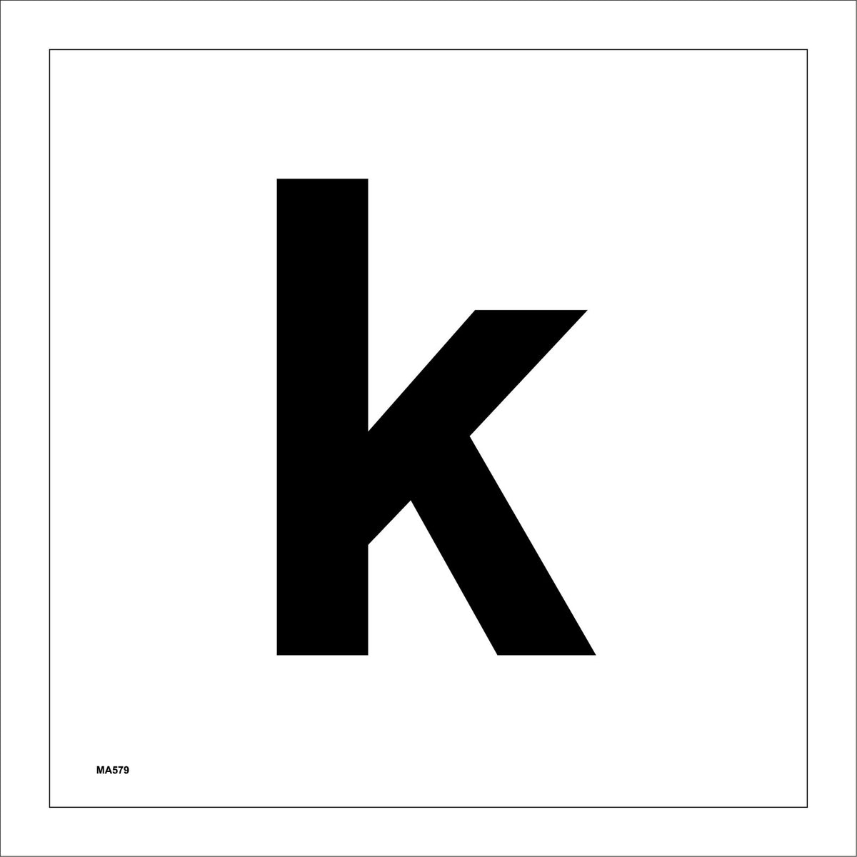 Letter Character k Warehouse Shelving Factory Storeroom Alphabet Sign ...