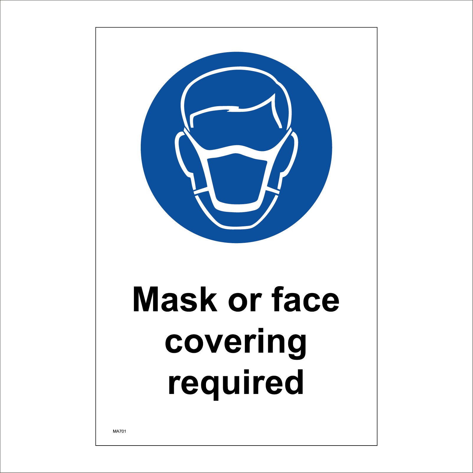 Mask Or Face Covering Required Sign with Mask Face – PWDirect