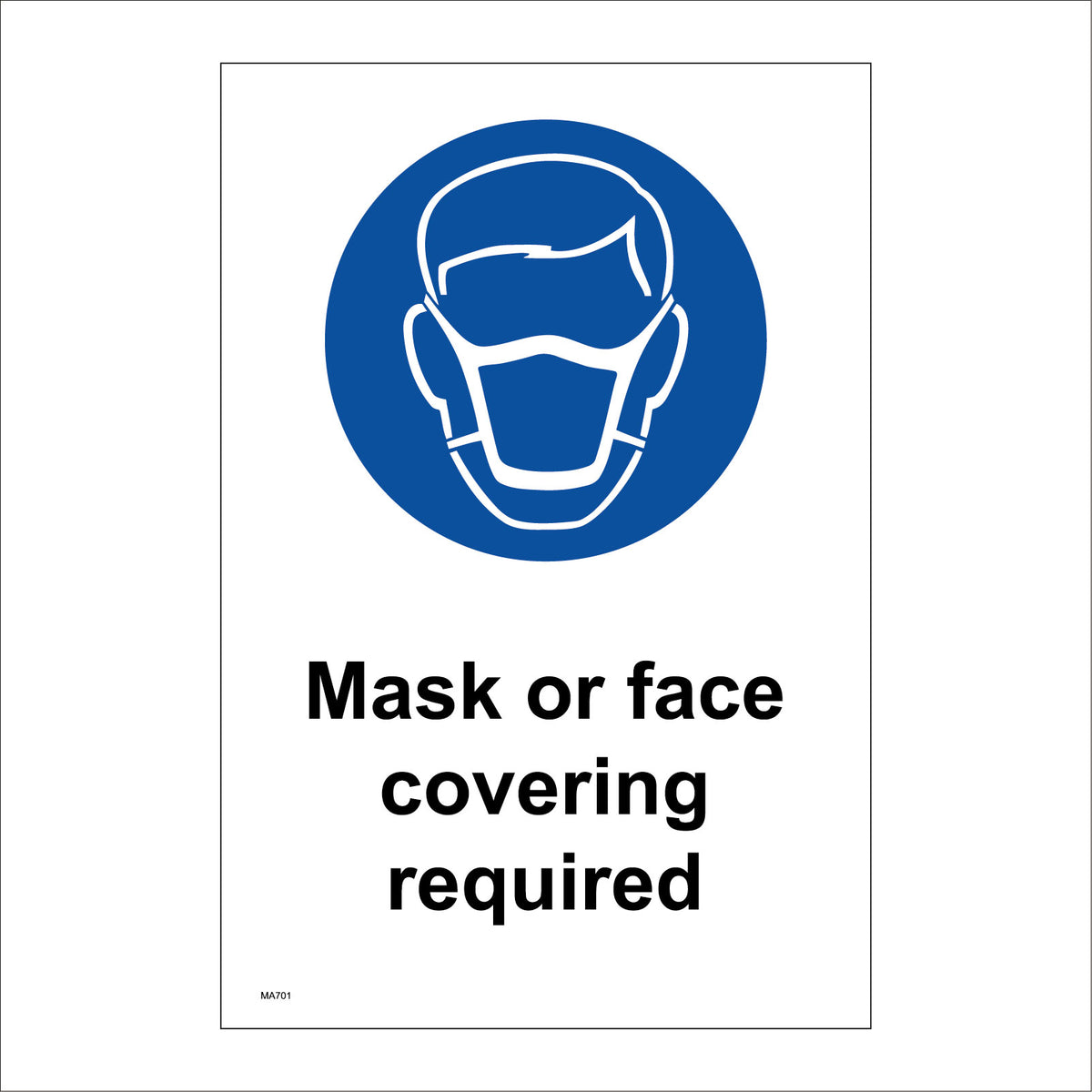 Mask Or Face Covering Required Sign with Mask Face – PWDirect