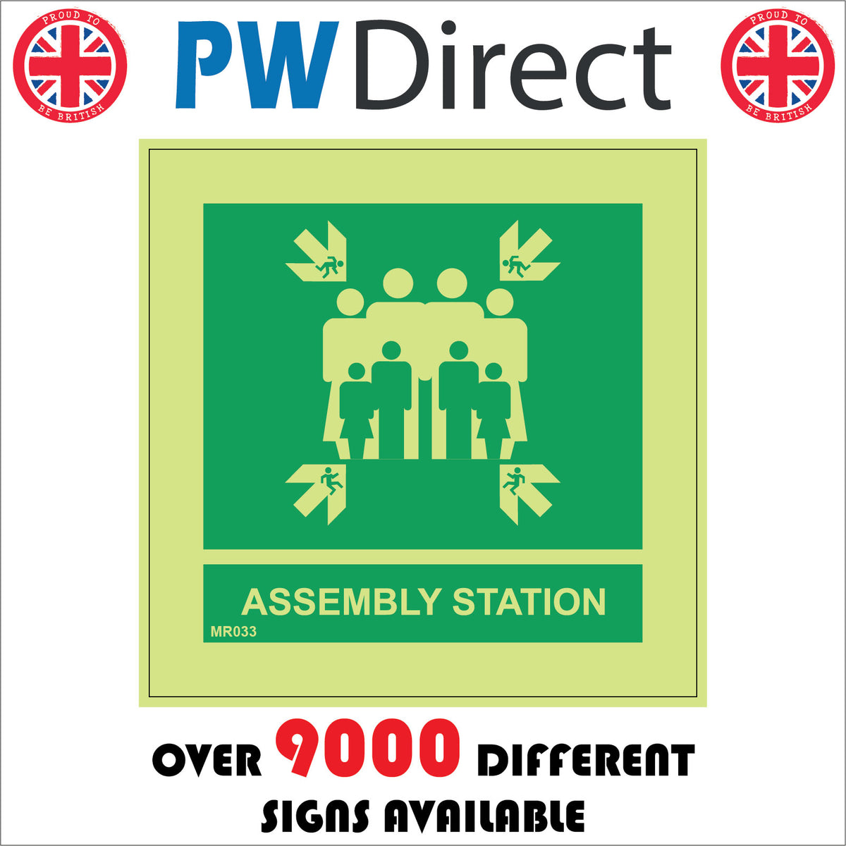 Assembly Station Sign with Arrows People – PWDirect