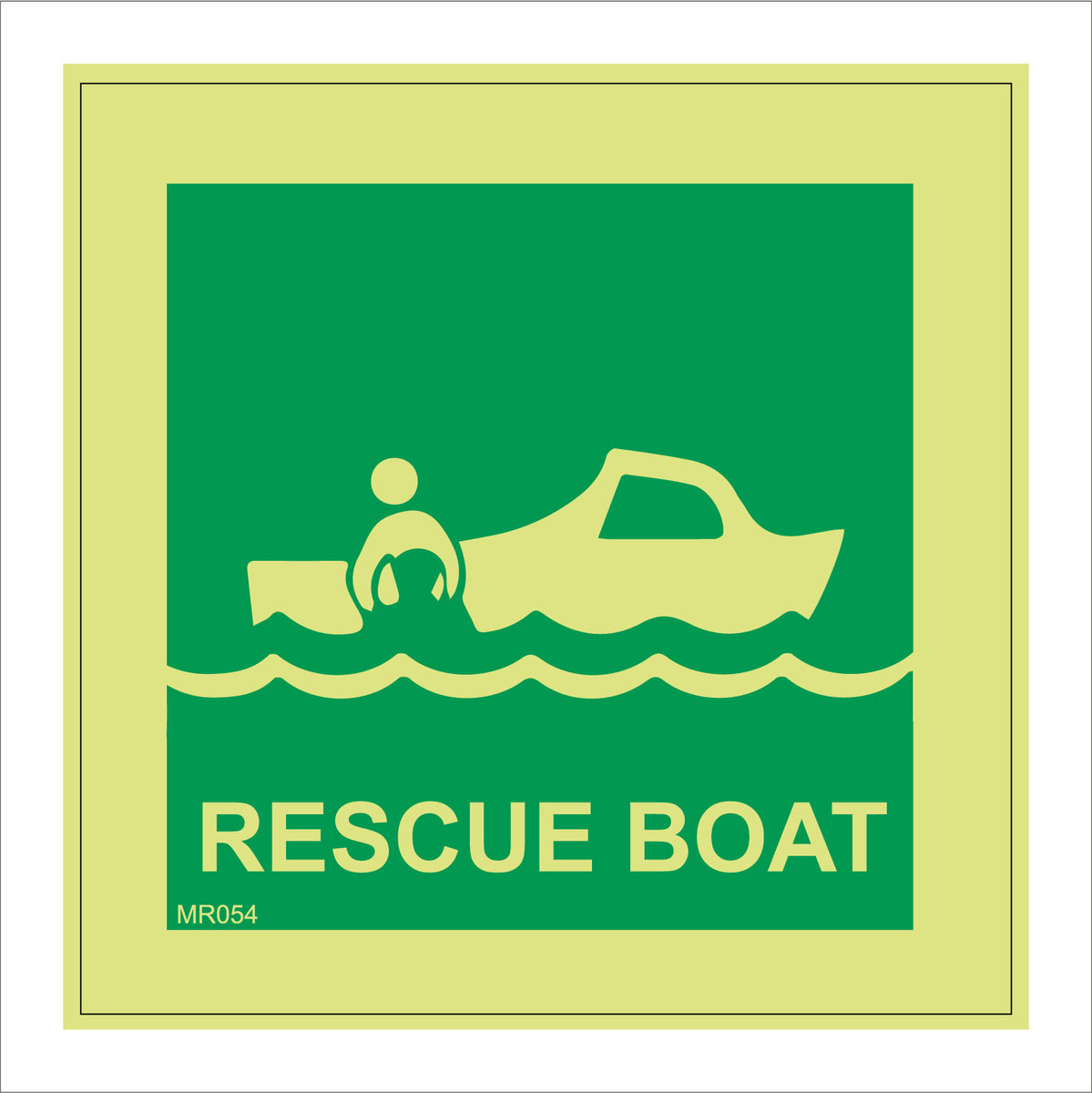 Rescue Boat Sign with Boat Waves People – PWDirect