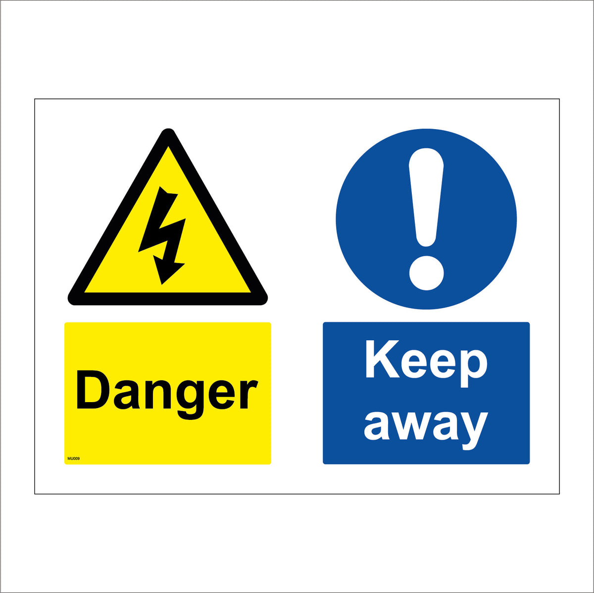 Danger Keep Away Sign with Exclamation Mark Triangle Lightning Arrow ...